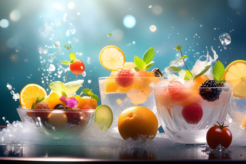 Fresh Fruit Desserts and Refreshing Drinks. Beverages and Cooling ...