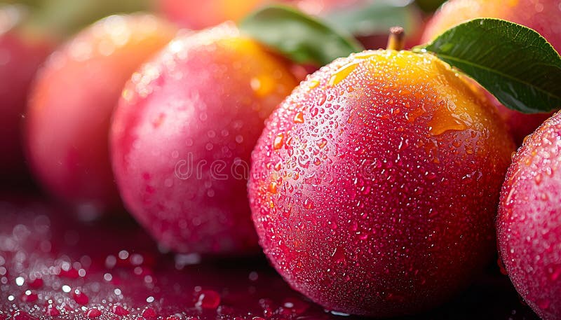 Fresh Fruit Drop Wet Nature Ripe Leaf Organic Generated by AI Stock ...