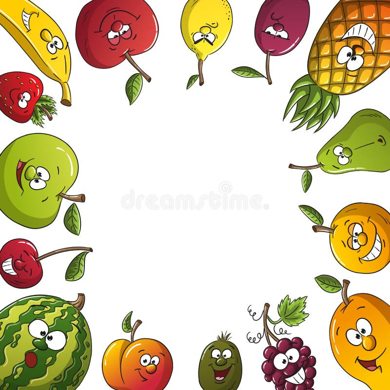 Fresh Fruit Frame stock vector. Illustration of cartoon - 142203629
