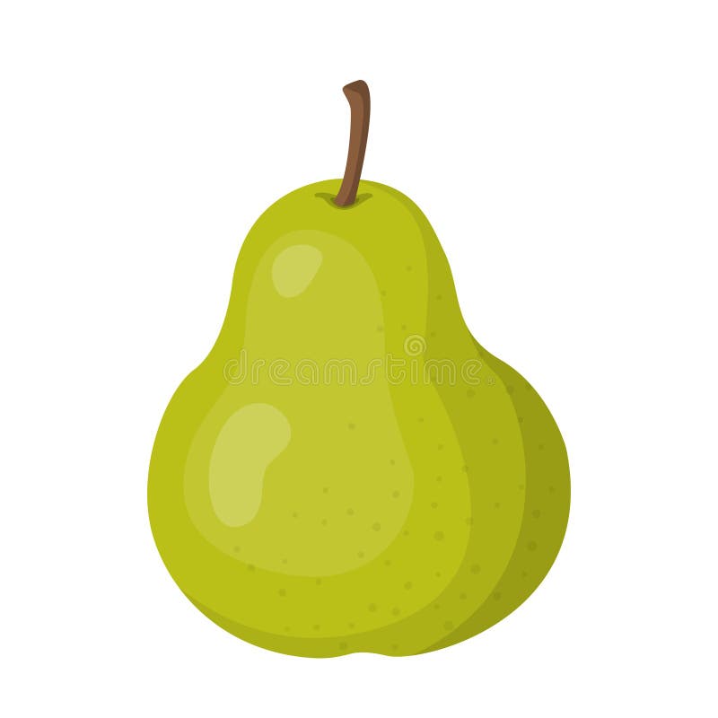 Fresh Fruit Green Pear Cartoon Vector Isolated Illustration Stock ...