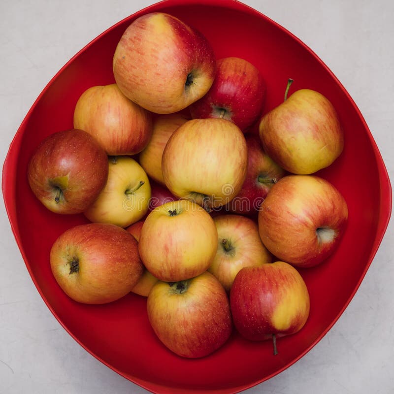 Lots of Fresh Red Apples on the Table Stock Image - Image of ...