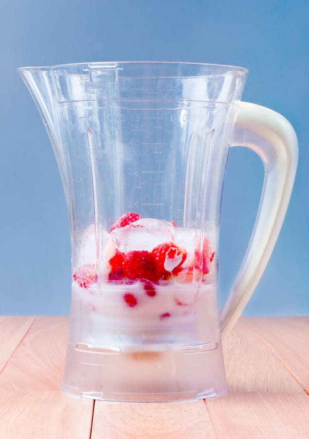Fresh Fruit and Ice in a Blender Stock Photo - Image of natural ...