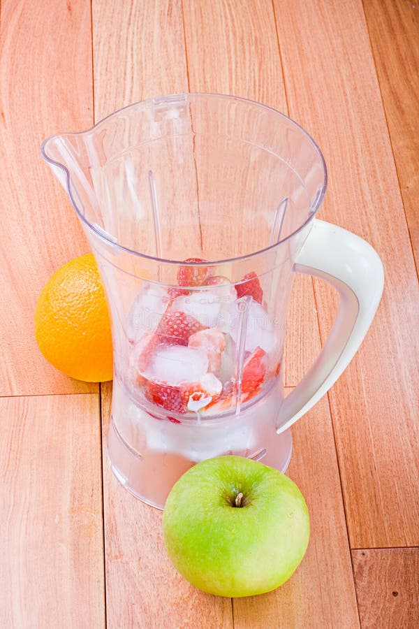 Fresh Fruit and Ice in a Blender Stock Image - Image of lifestyle ...