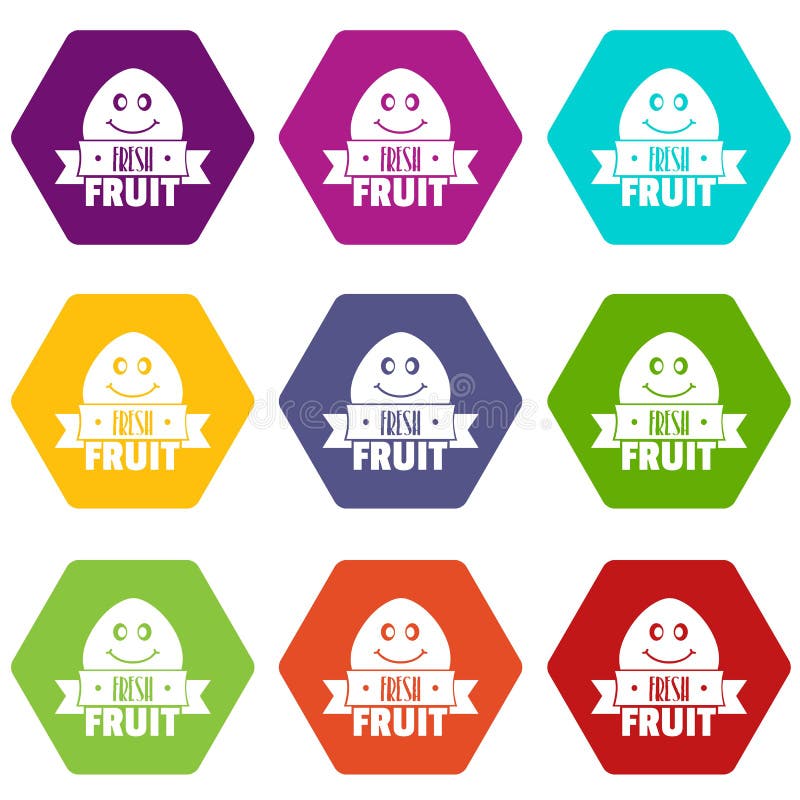 Fresh Fruit Icons Set 9 Vector Stock Vector - Illustration of vector ...