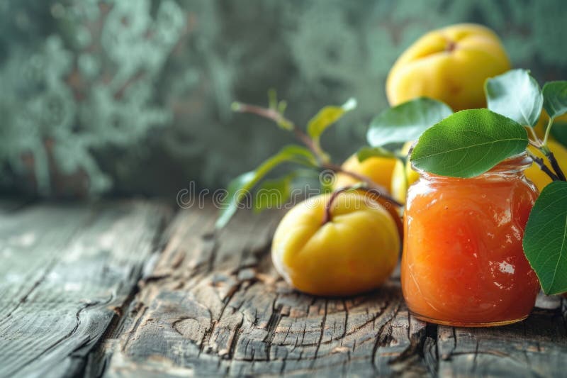 Fresh Fruit in a Jar on Rustic Table, Perfect for Food Blogs Stock ...