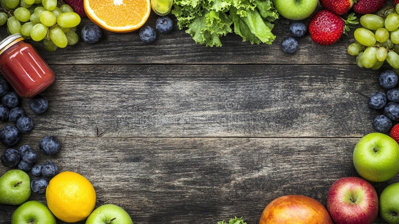 Fresh Fruit, Juice, Wood Background; Healthy Eating Stock Image - Image ...