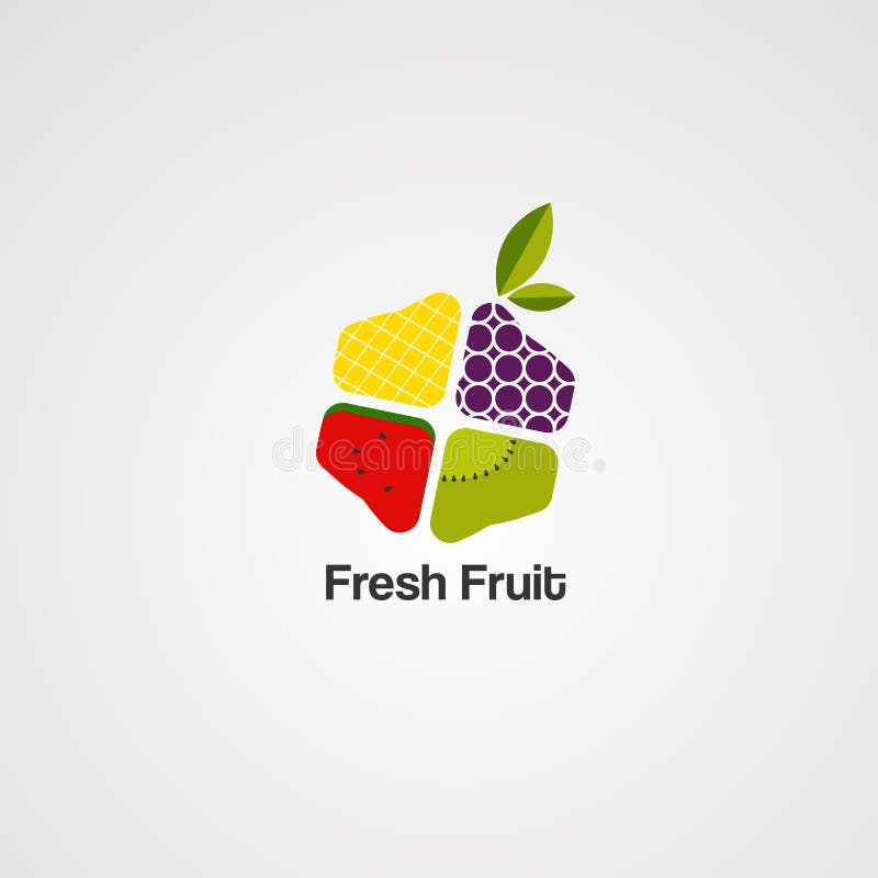 Fresh Fruit Logo Vector, Icon, Element, And Template Stock Vector ...