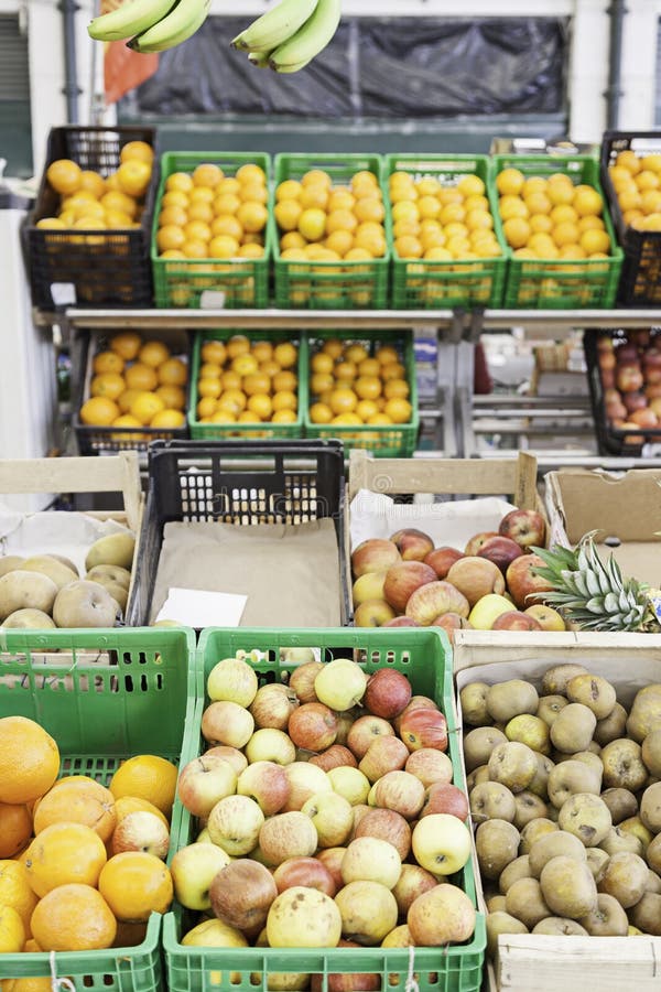 Fresh fruit at a market stock photo. Image of grocer - 44647418