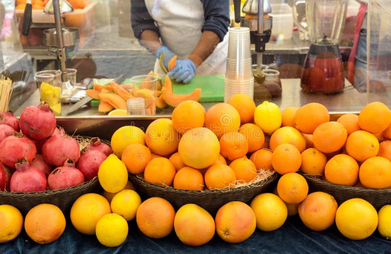 Fresh fruit at a market stock photo. Image of city, sale - 90814114
