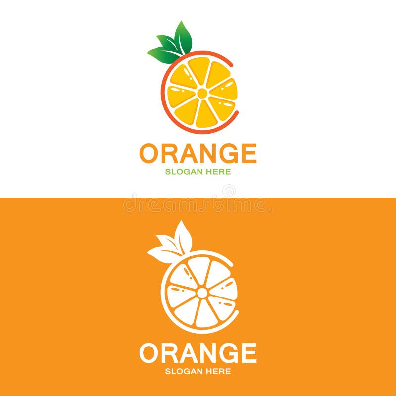 Fresh Fruit Orange Vector Logo Design for Fruit Shop, Juice Shop, in ...