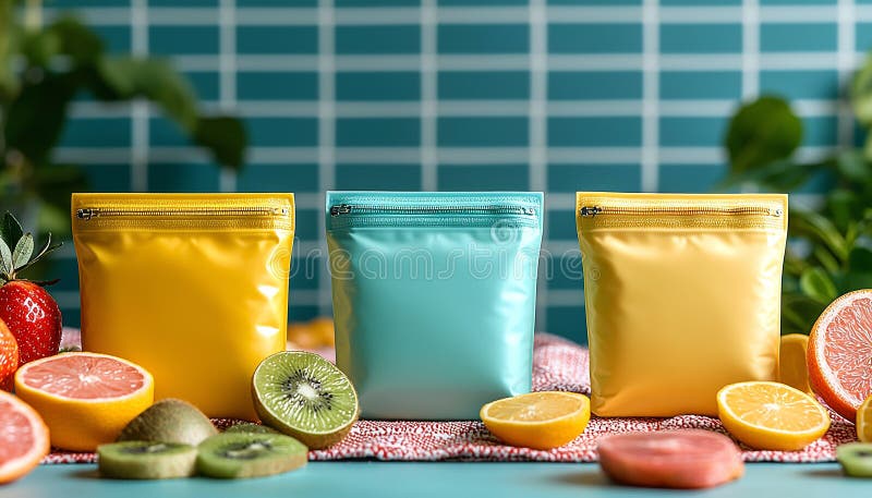 Fresh Fruit Packet, Citrus Orange, Lemon, Healthy Snack Generated by AI ...