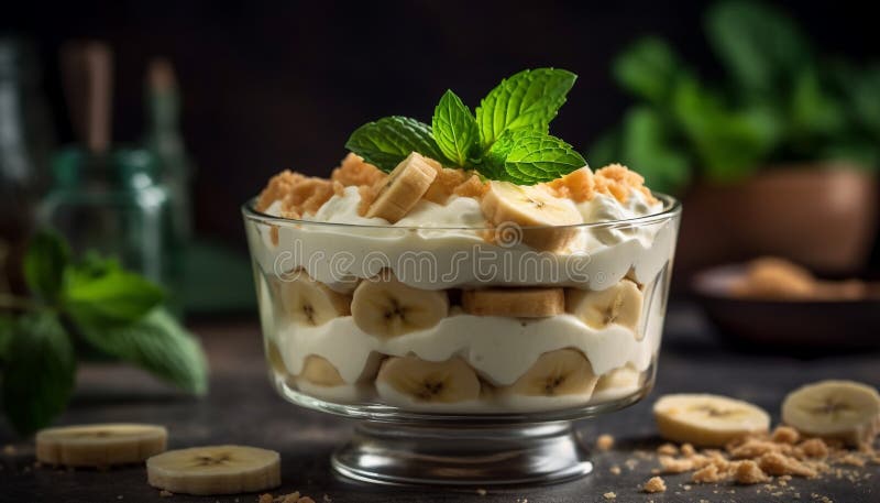 Fresh Fruit Parfait with Granola and Yogurt Generated by AI Stock ...