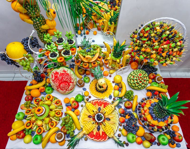 Fresh fruit for the party. stock image. Image of collage - 135264441
