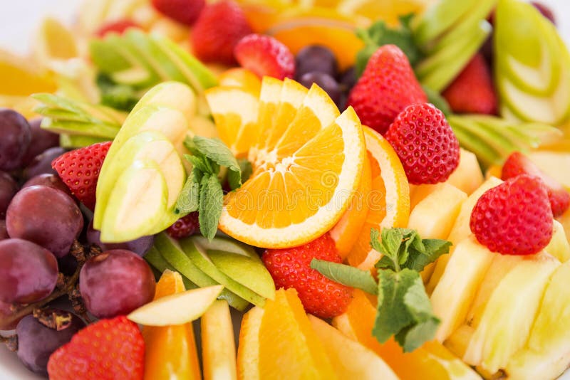 Fresh fruit plate stock image. Image of appetizing, gourmet - 47675623