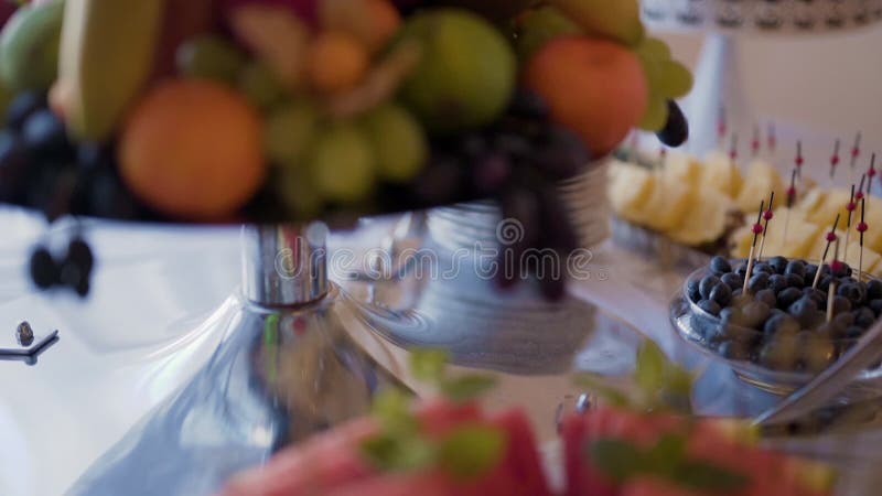 Fresh Fruit Prepared at a Wedding Reception Stock Footage - Video of ...