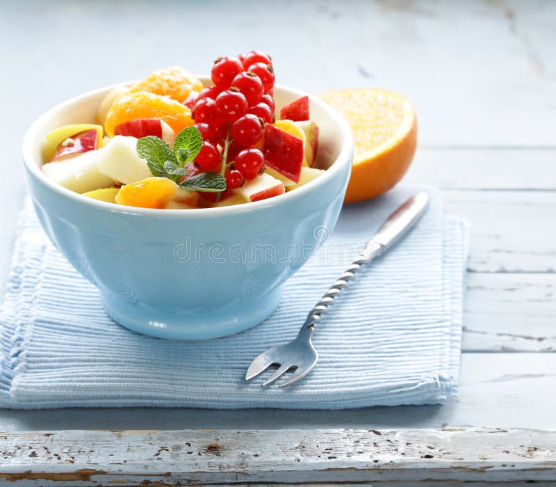 Fresh Fruit Salad for Breakfast Stock Photo - Image of nutrition, fresh ...