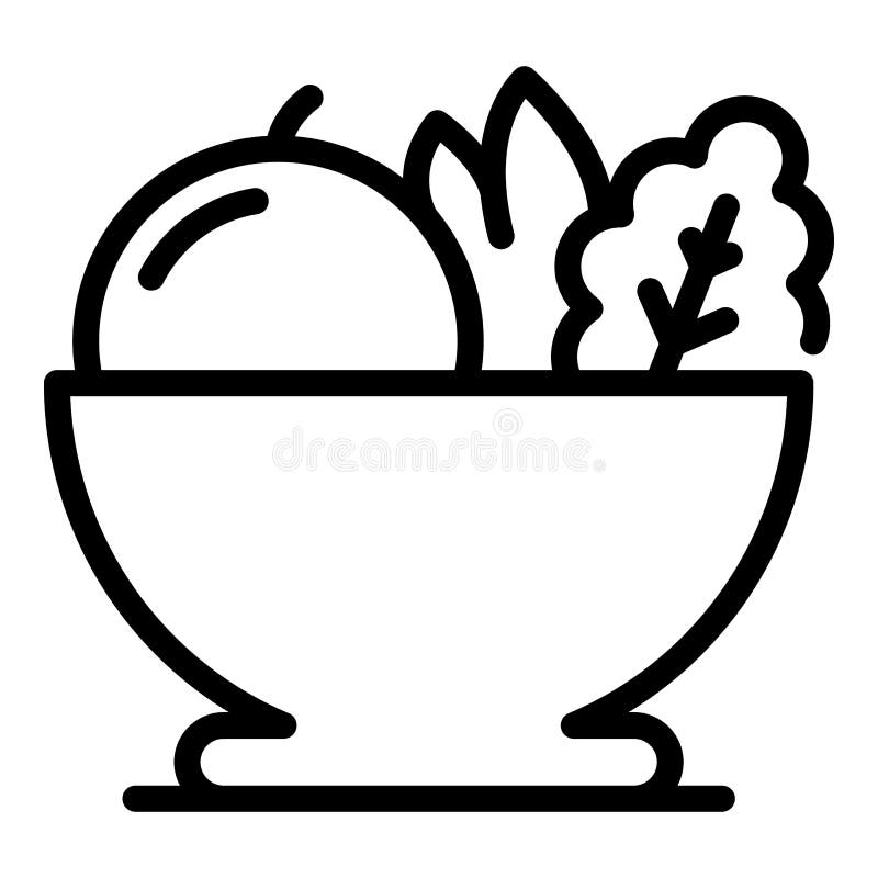 Fresh Fruit Salad Icon, Outline Style Stock Vector - Illustration of ...