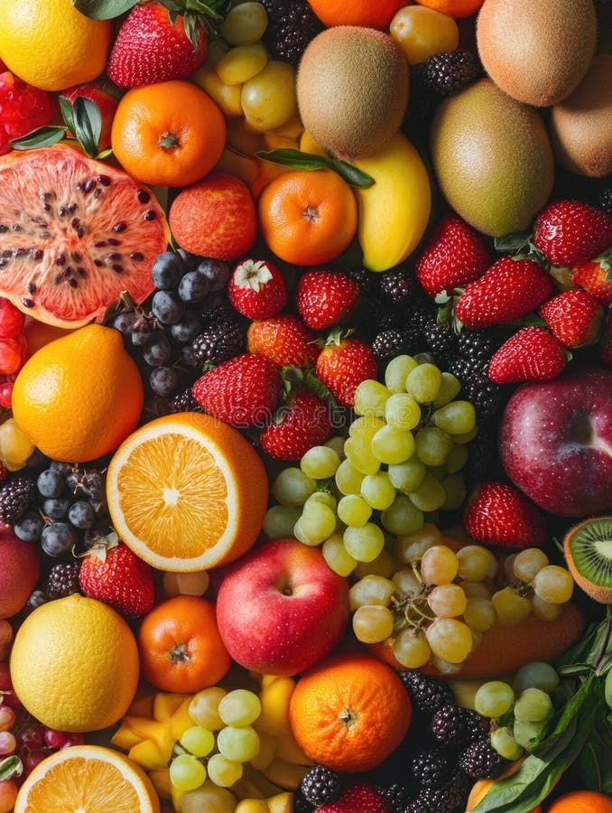 Fresh fruit selection stock photo. Image of table, variety - 376764628