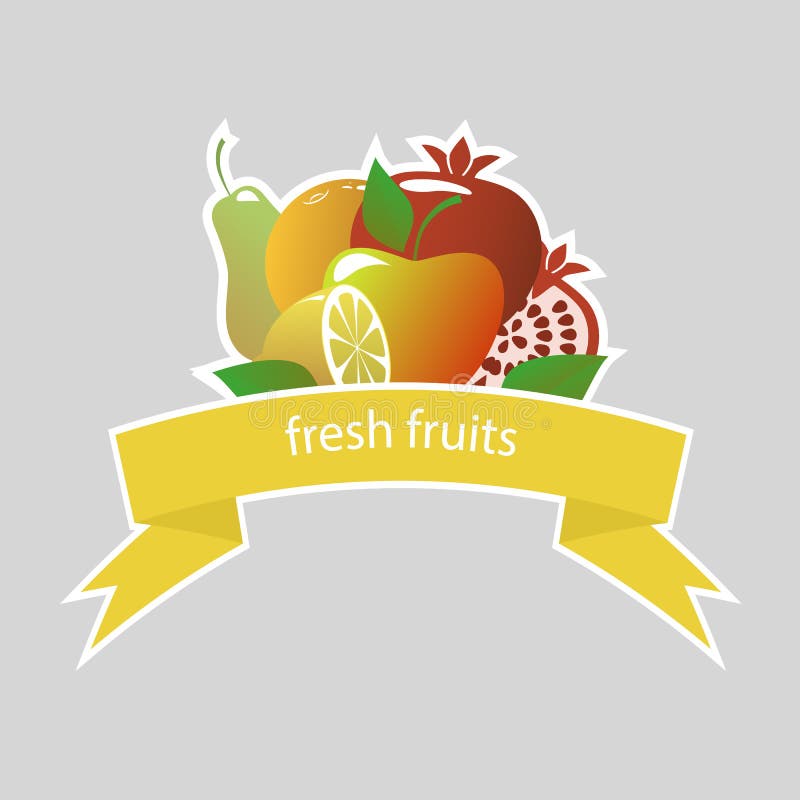 Fresh Fruit, Sticker. Vector Illustration Stock Vector - Illustration ...