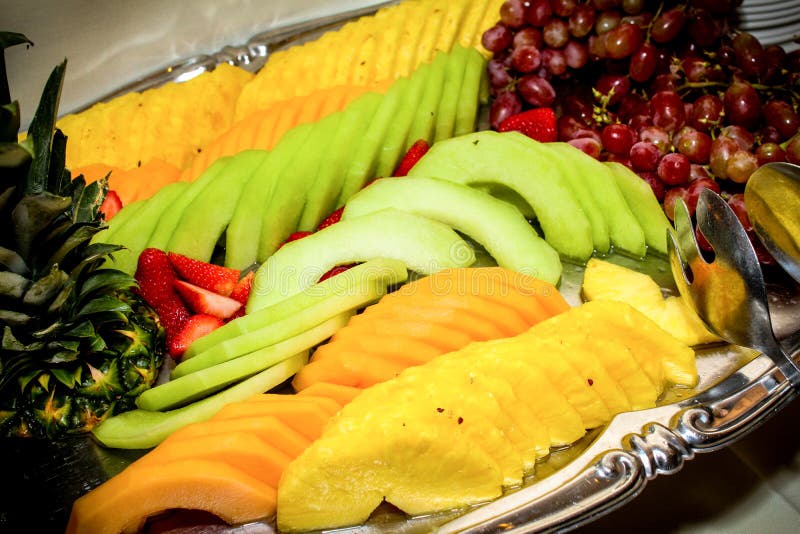 Fresh Fruit Tray stock photo. Image of grapes, pineapple - 117743992