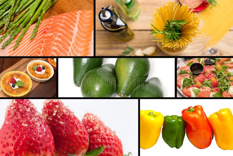 Fresh Fruit and Vegatable Collage Stock Image - Image of pepper, pasta ...