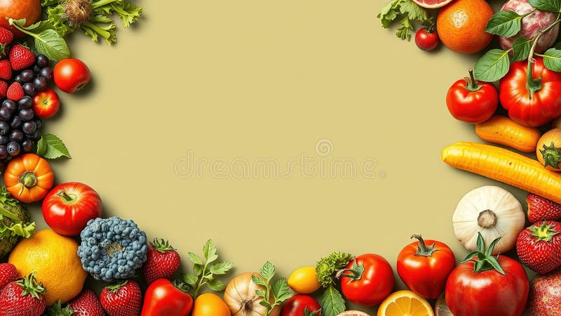 Fresh Fruit and Vegetable Borders Vibrant Design Elements for Kitchens ...