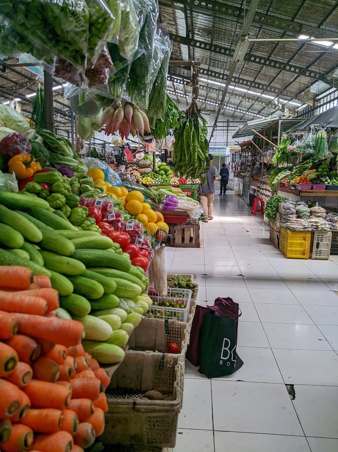 Fresh Fruit and Vegetables in Simple Market Stock Photo - Image of ...