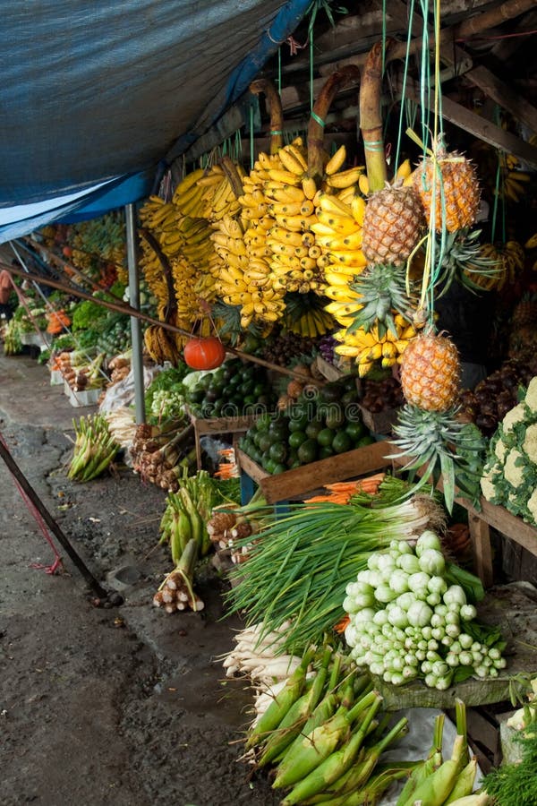 Fresh Fruit and Vegetables Traditional Market Stock Photo - Image of ...