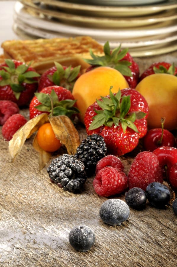 Fruit and waffles stock image. Image of eating, fresh - 9747839