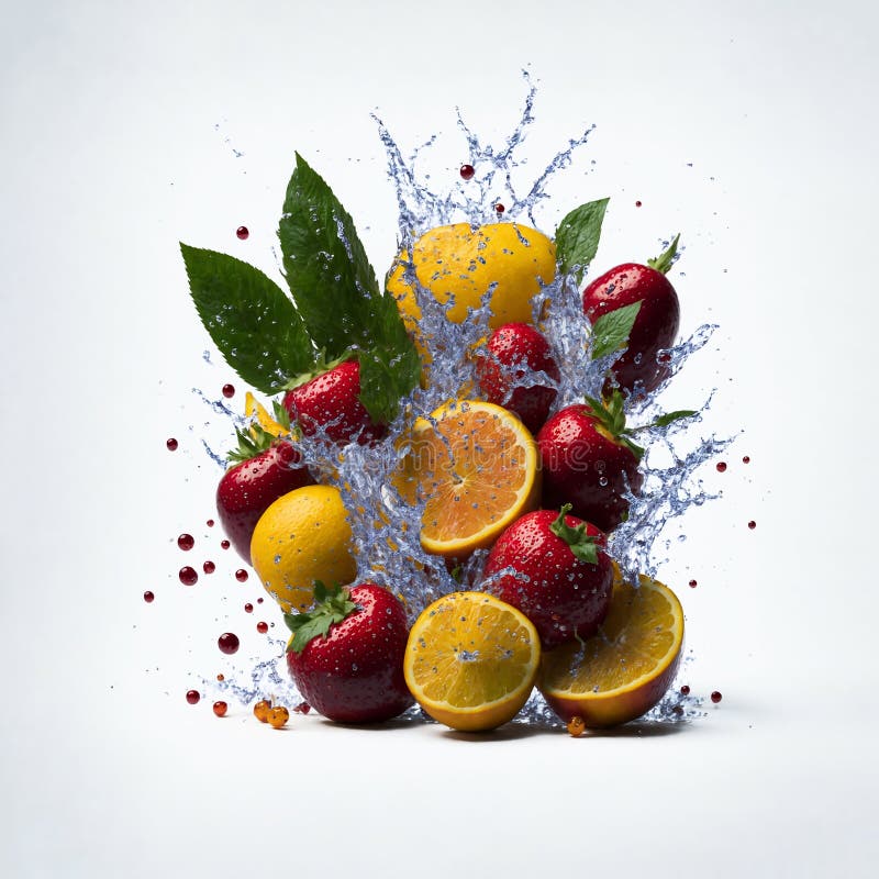 Fresh Fruit Water with Apples and Oranges. Generative AI Stock ...