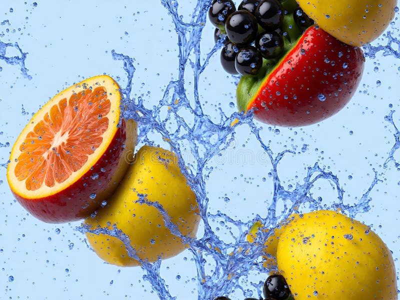 Fresh Fruit Water with Apples and Oranges. Generative AI Stock ...