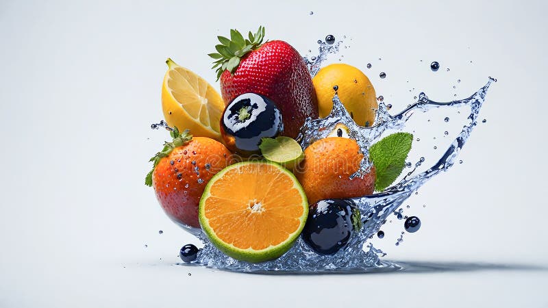 Fresh Fruit Water with Apples and Oranges. Generative AI Stock ...