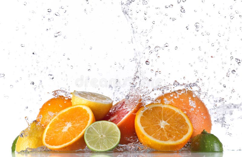 Fresh Fruit in Water Splash Stock Photo - Image of lemon, care: 25702164