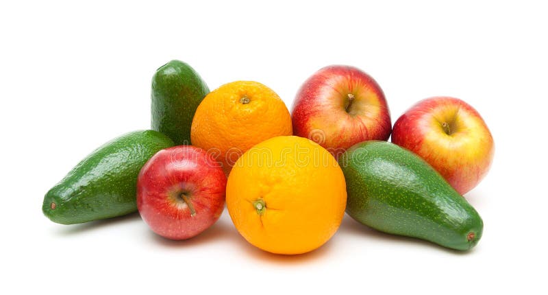 Fresh Fruit on a White Background Stock Image - Image of closeup ...