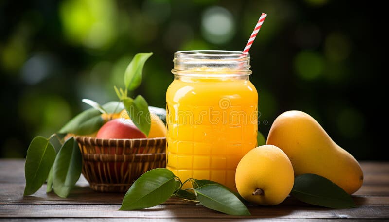 Fresh Fruit on a Wooden Table, Nature Healthy Summer Refreshment ...