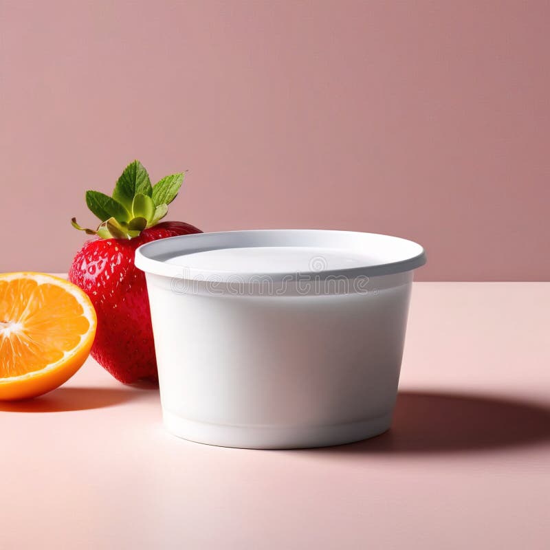 Fresh Fruit Yoghurt, Generic Blank Product Packaging Mockup Photo Stock ...