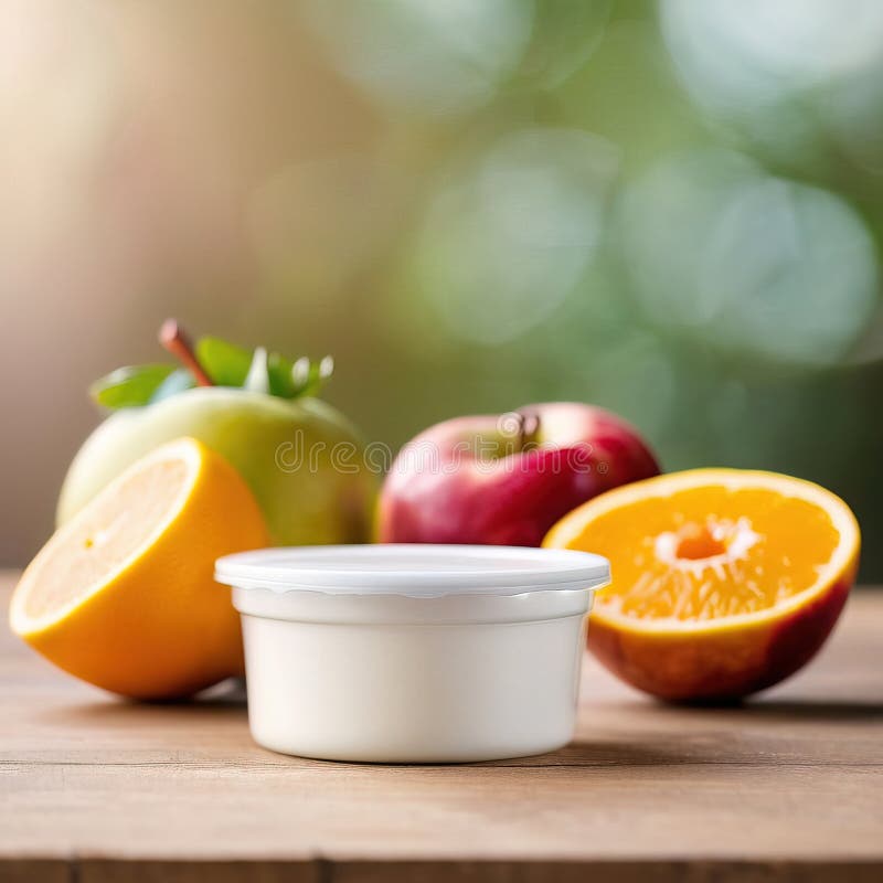 Fresh Fruit Yoghurt, Generic Blank Product Packaging Mockup Photo Stock ...