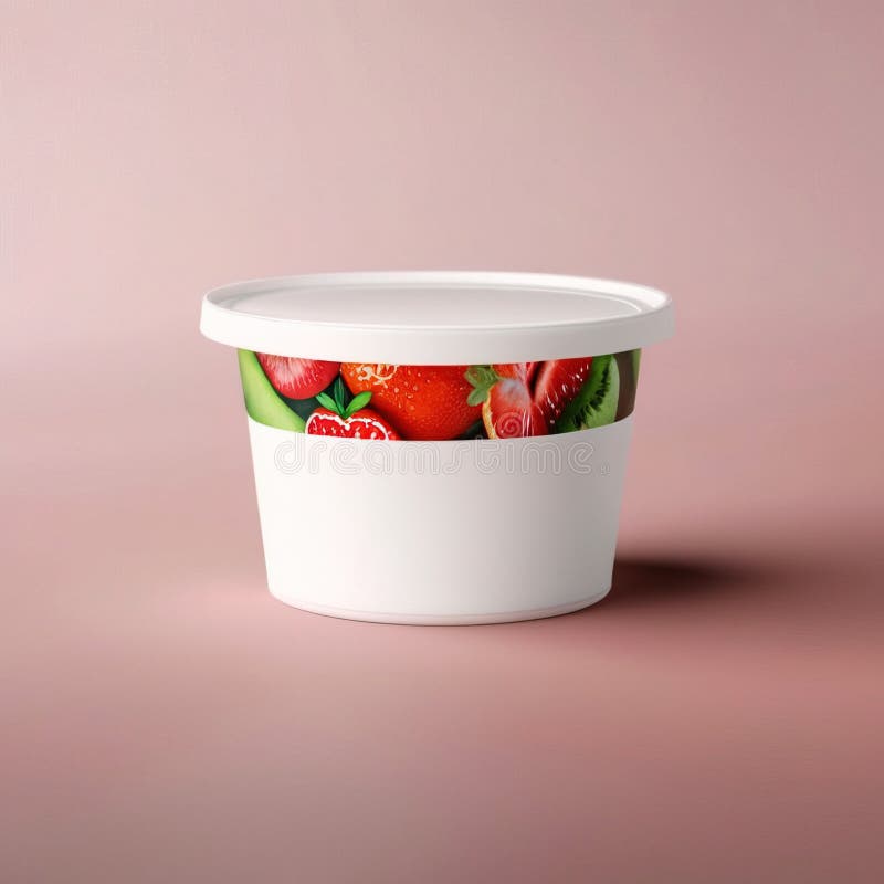 Fresh Fruit Yoghurt, Generic Blank Product Packaging Mockup Photo Stock ...