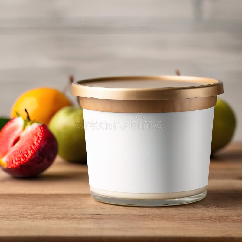 Fresh Fruit Yoghurt, Generic Blank Product Packaging Mockup Photo Stock ...