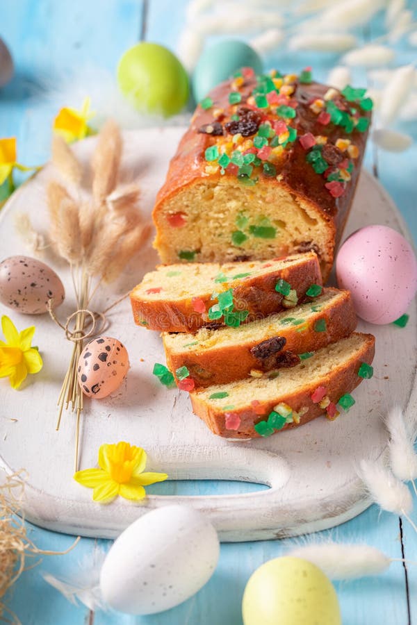 Fresh Fruitcake for Easter As Delicious Easter Cake Stock Image - Image ...