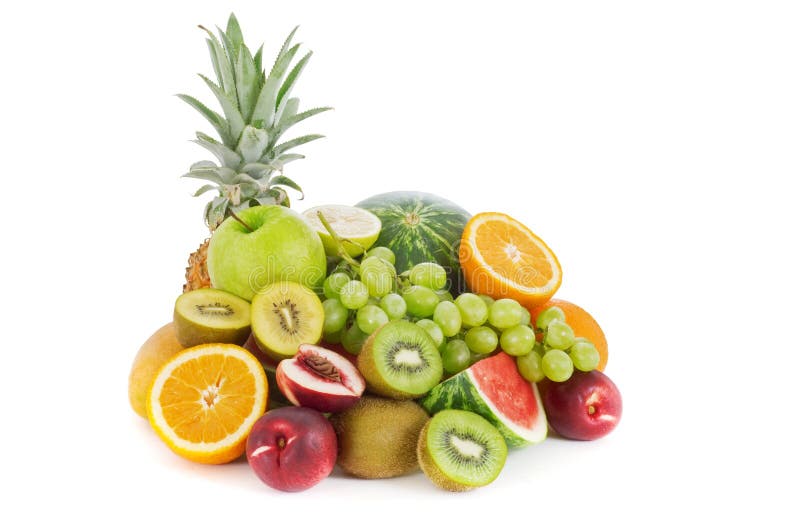 Lot of Fresh Fruits Isolated Stock Image - Image of grapes, life: 5846727