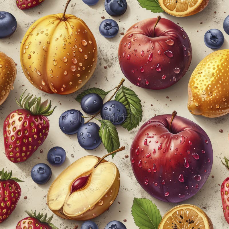 Fresh Fruits and Berries, Strawberries. AI Generation Stock ...