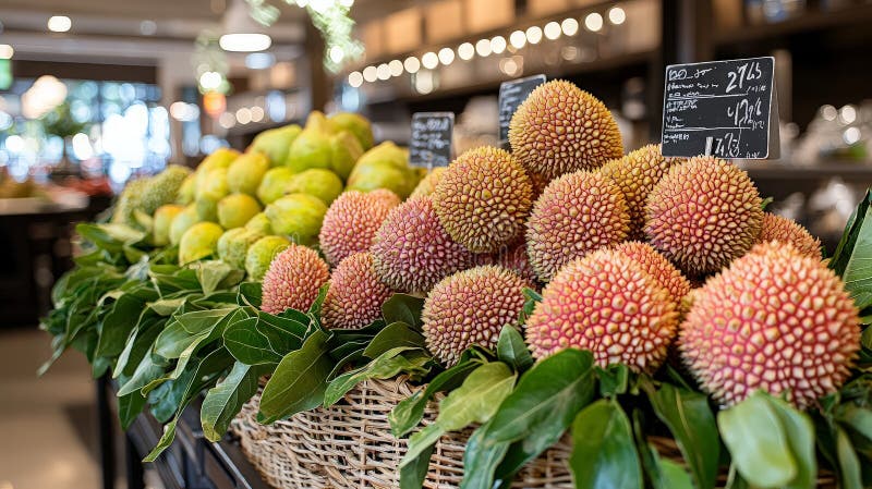 Fresh Fruits Display in Grocery Store Stock Image - Image of diet ...