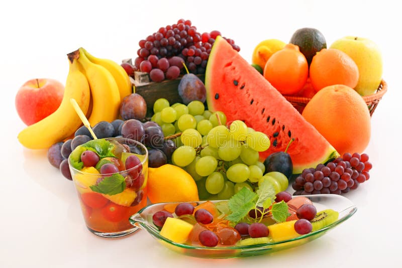 Fresh Fruits with Fruit Punch Stock Photo - Image of color, fresh: 59124166