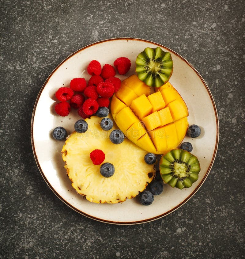 Fresh Fruits. Healthy Eating. Stock Image - Image of eating, plate ...