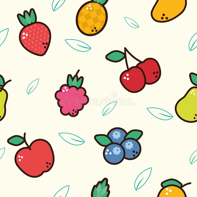 Fresh Fruits Healthy Pattern Stock Vector - Illustration of diet ...