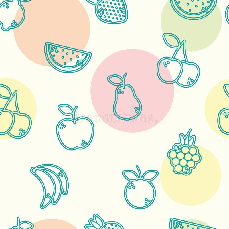 Fresh fruits pattern stock vector. Illustration of harvest - 265526878