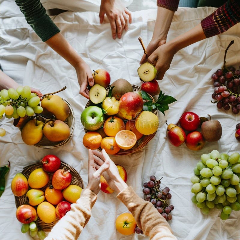 Fresh Fruits on a Pristine Table, a Vibrant Display of Natures Bounty ...