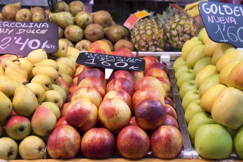 Fresh Fruits in a Spanish Market Stock Photo - Image of food, cuisine ...