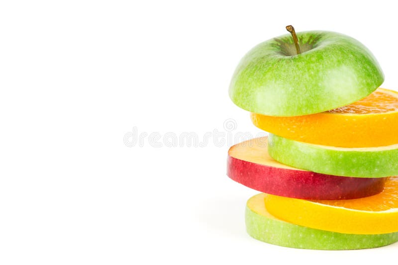 Fresh Fruits. Stack of Apple and Orange Slices Stock Image - Image of ...